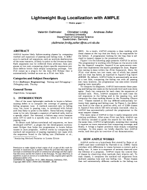 Fillable Online Lightweight Bug Localization with AMPLE Fax Email Print - pdfFiller