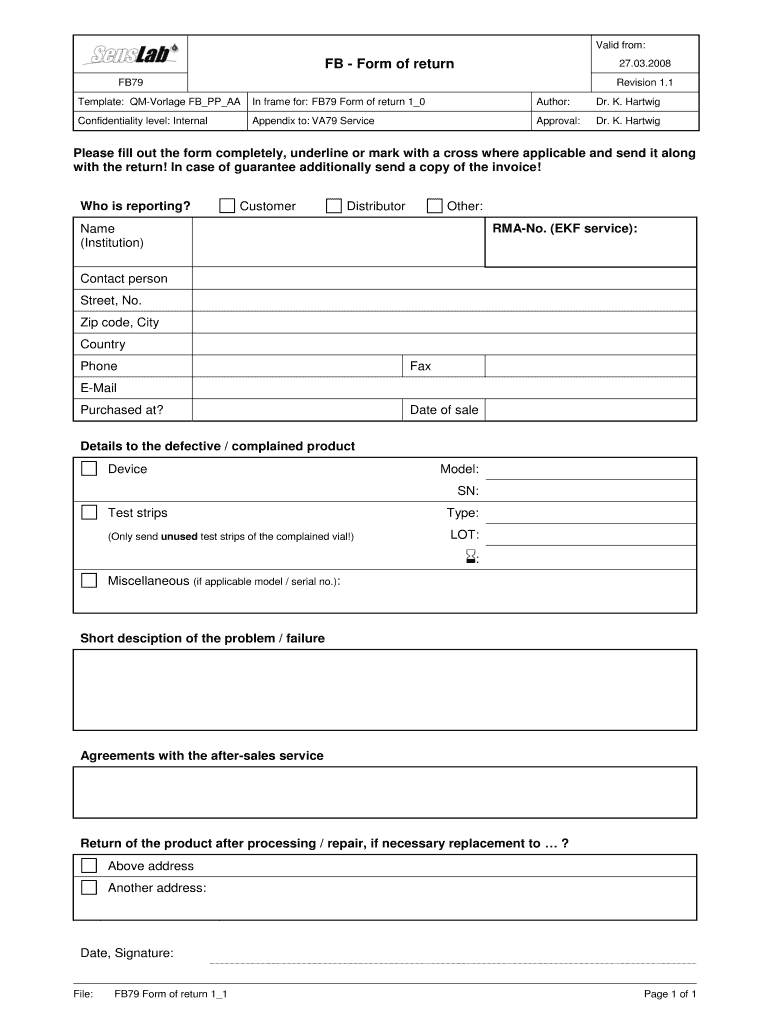Fillable Online Form of return Fax Email Print - pdfFiller