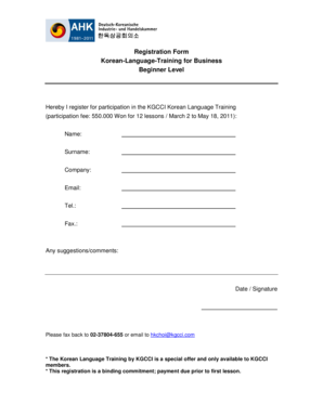 Fillable Online Korean-Language-Training for Business Fax Email Print ...