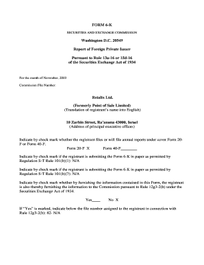 FORM 6-K Washington D.C. 20549 Report Of Foreign Private Issuer ... - Mayafiles Tase Co - Fill ...