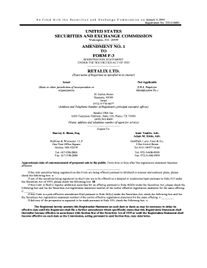 United States Securities And Exchange Commission Amendment No. 1 ...