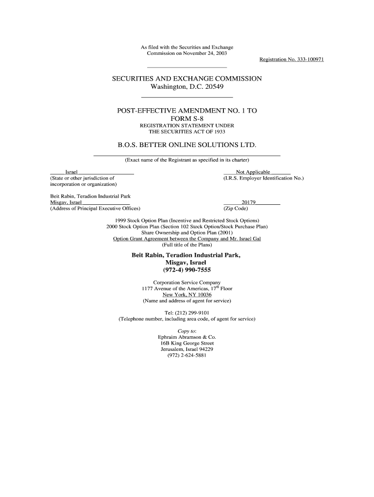 Fillable Online Registration Statement under the Securities Act of 1933 Fax Email Print - pdfFiller