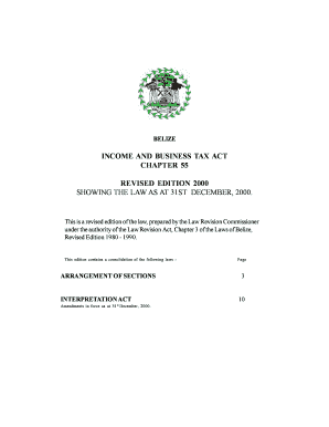 Income And Business Tax Act Belize - Fill Online, Printable, Fillable ...