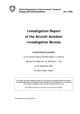 Fillable Online Investigation Report of the Aircraft Accident ...
