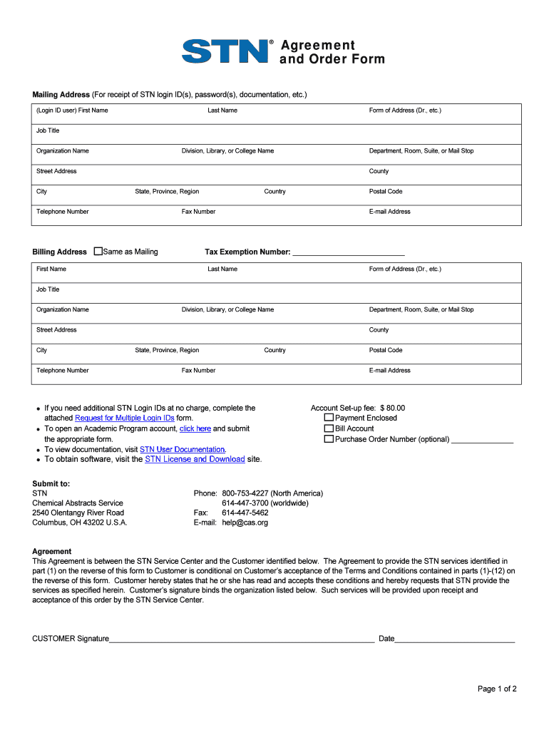 Fillable Online Agreement and Order Form Fax Email Print - pdfFiller