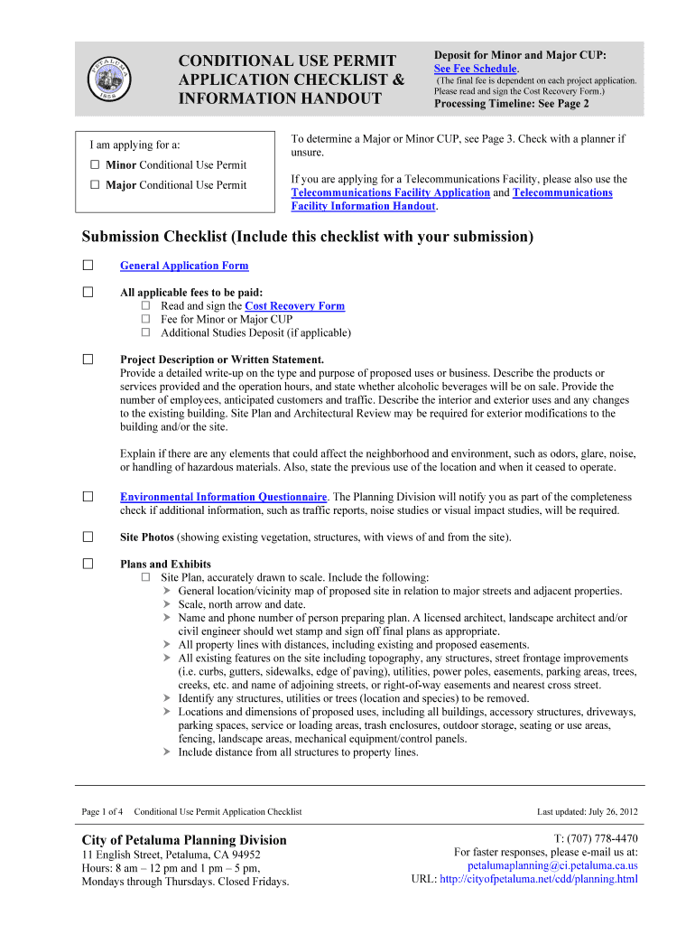 Fillable Online Conditional Use Permit Application Fax Email Print ...