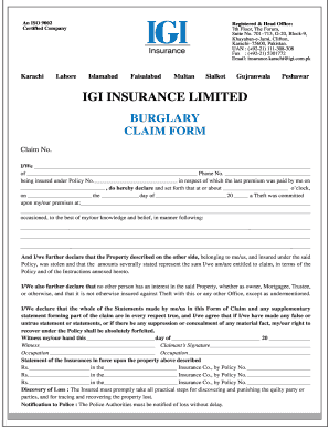 Igi Claim Form - Fill Online, Printable, Fillable, Blank | pdfFiller