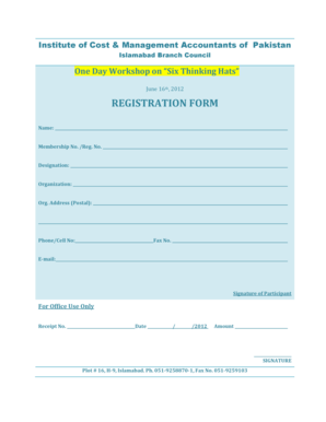 Fillable Online registration form - Icmap Fax Email Print - pdfFiller