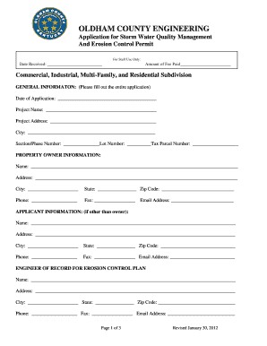 Fillable Online noi permit for oldham county form Fax Email Print ...
