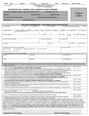 Fillable Online huntingdoncounty Application for a pennsylvania license ...