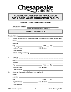 Fillable Online cityofchesapeake Conditional use permit application for ...