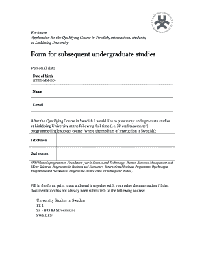 Fillable Online liu Form for subsequent undergraduate studies - Link ...