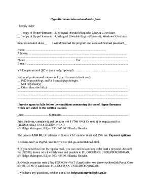 Fillable Online HyperHermann international order form I hereby order: 1 ...