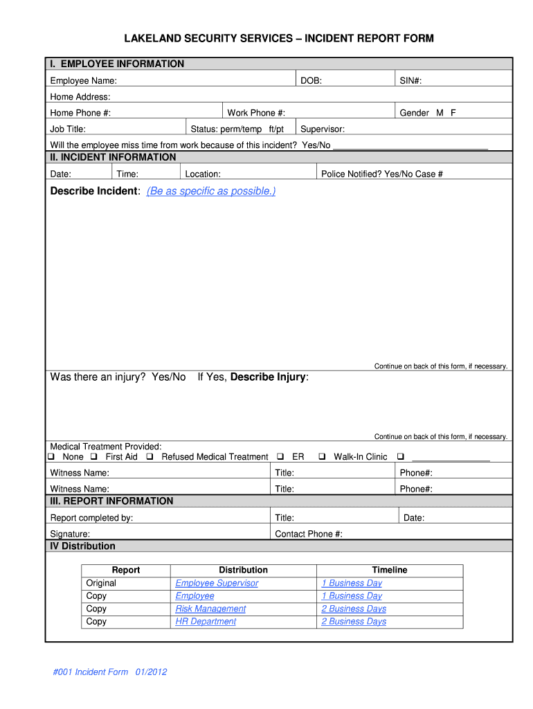 Printable Incident Report Form Fill Online Printable Fillable Blank PdfFiller