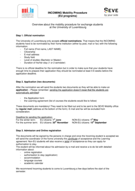 Fillable Online INCOMING Mobility Procedure Fax Email Print - pdfFiller