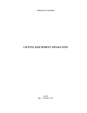 Fillable Online LIFTING EQUIPMENT OPERATION Fax Email Print - pdfFiller
