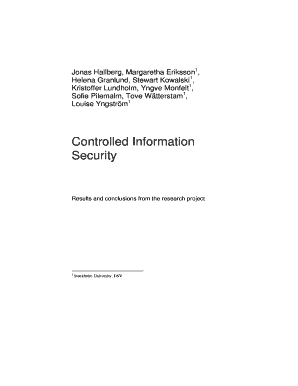 Fillable Online Controlled Information Security - Security Projects at ...