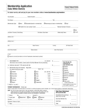 Fillable Online Toastmasters International -Membership Building ...