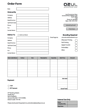 Fillable Online Download Order Form - Studio Azul Fax Email Print ...