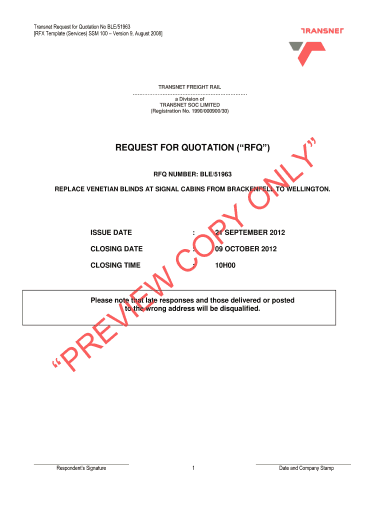 Fillable Online Request for Quotation Fax Email Print - pdfFiller
