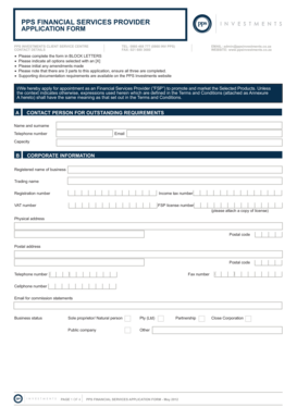 Fillable Online PPS FSP App form.FH11 - PPS Investments Fax Email Print - pdfFiller