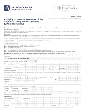 Anglovaal Medical Aid - Fill Online, Printable, Fillable, Blank | pdfFiller