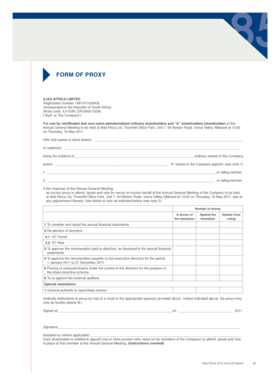 Fillable Online Form of proxy - Iliad Africa Fax Email Print - pdfFiller