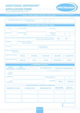 Fillable Online Additional Dependant Application Form - CS Platinum Medical Aid Fax Email Print ...