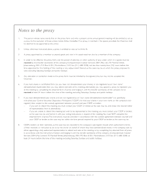 Fillable Online Form of Proxy Notes Fax Email Print - pdfFiller
