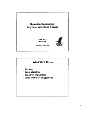 Fillable Online Nomadic Computing: Anytime, Anyplace Access (OSS '02 ... - OSS.net Fax Email ...