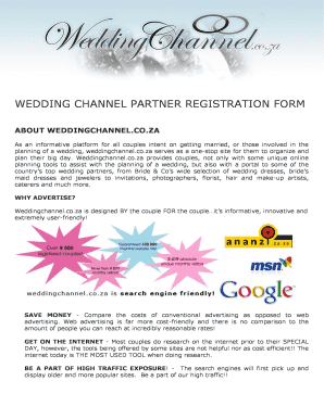 Fillable Online Wedding channel partner registration form ...