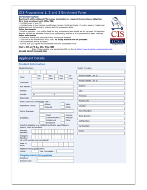 Fillable Online CIS Enrolment Form 2010.v1 Fax Email Print - pdfFiller