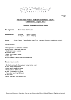 Fillable Online pilates-studio co Intermediate Pilates Matwork ...