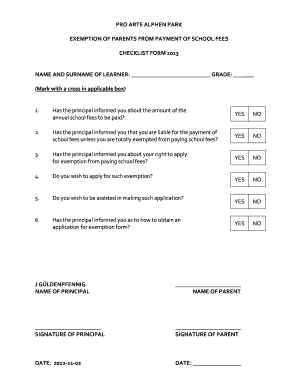 Exemption Form For School Fees - Fill Online, Printable, Fillable ...