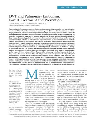 Fillable Online DVT and Pulmonary Embolism: Fax Email Print - pdfFiller