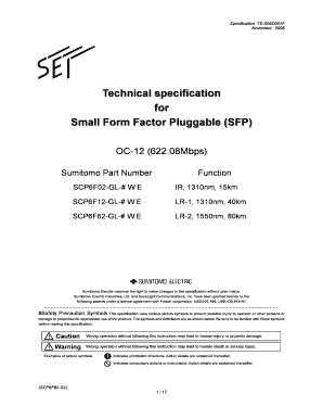 Fillable Online Technical specification for Small Form Factor Pluggable ...