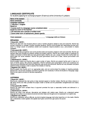 Fillable Online LANGUAGE CERTIFICATE Fax Email Print - pdfFiller