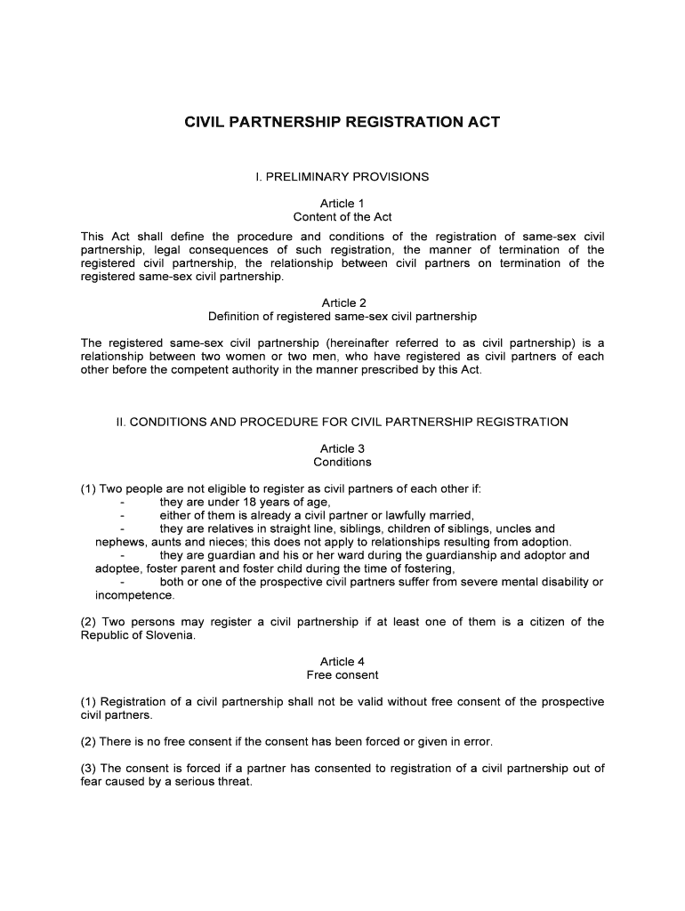 Fillable Online CIVIL PARTNERSHIP REGISTRATION ACT Fax Email Print ...