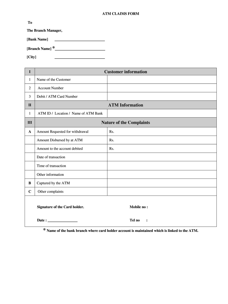Bank Of Baroda Charge Dispute Form No No Download Needed Needed Fill 