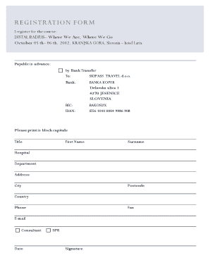Fillable Online RegistrationDISTALRADIUS.doc Fax Email Print - pdfFiller