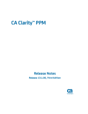 CA Clarity PPM Release Notes - On Premise - CA Support - Fill and Sign ...