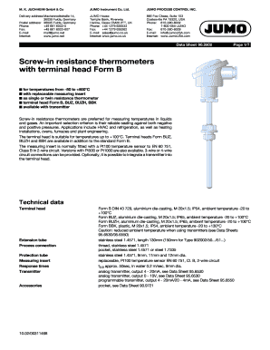 Fillable Online Screw-in resistance thermometers with terminal head ...
