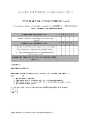 Fillable Online Assessment form - Translationes Fax Email Print - pdfFiller