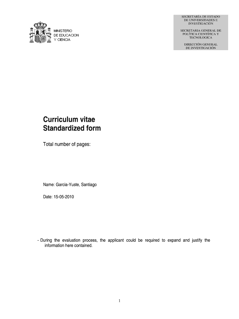 Fillable Online Curriculum vitae Fax Email Print - pdfFiller