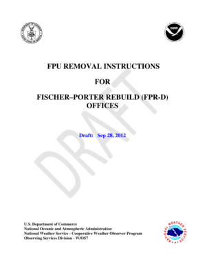 Fillable Online nws noaa Fpu removal instructions for fischer porter ...