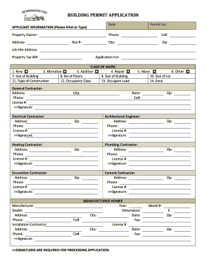Fillable Online BUILDING PERMIT APPLICATION - Huntington City Fax Email ...