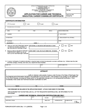 Counselor Technical Education. Application - K12 Wa - Fill and Sign Printable Template Online