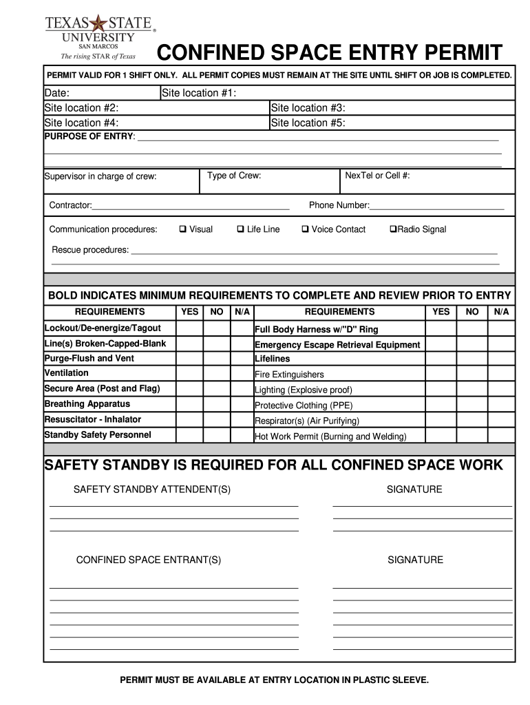 Permit To Work Template Word Fill Out Sign Online DocHub