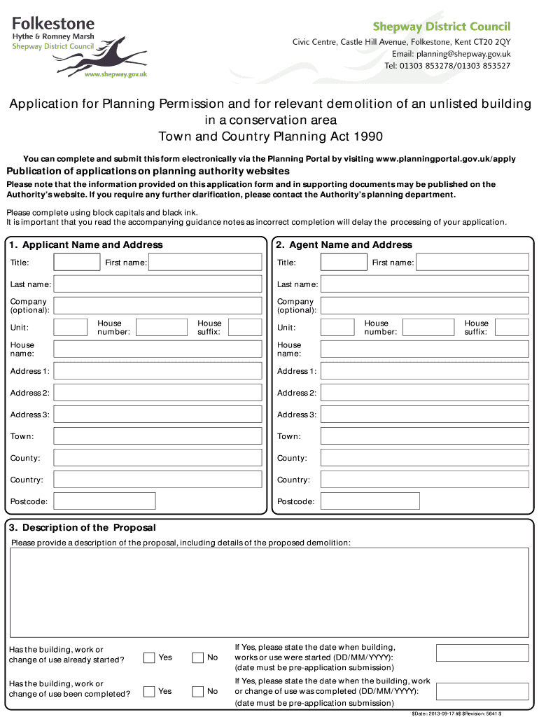 Fillable Online Application for Planning Permission and for relevant ...