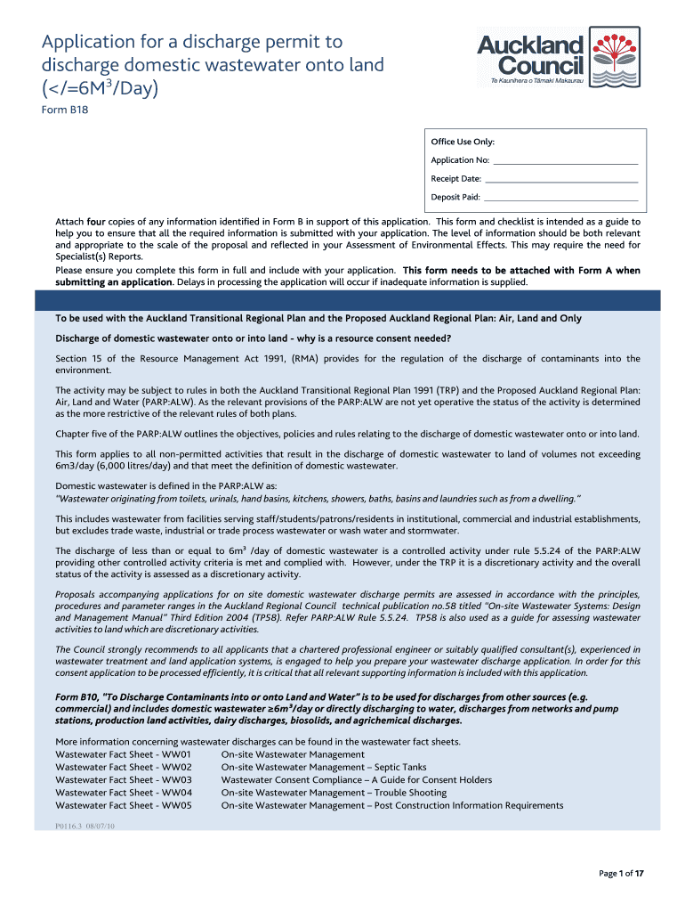 Fillable Online Application for a discharge permit to discharge ...